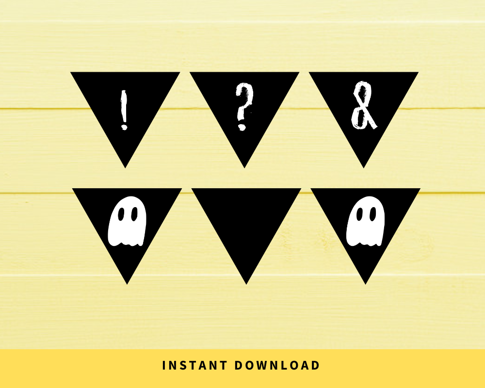 INSTANT DOWNLOAD Printable Halloween Ghost Themed Banner 5.5x4.8 ...