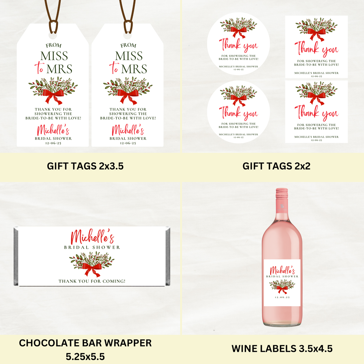 Editable Christmas From Miss To Mrs Bridal Shower Bundle Set | Christm ...