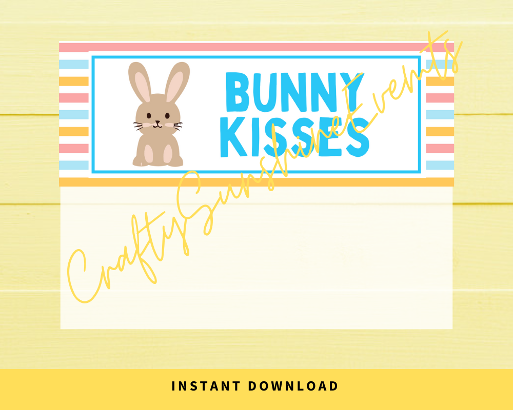 INSTANT DOWNLOAD Bunny Kisses Easter Favor Bag Toppers ...