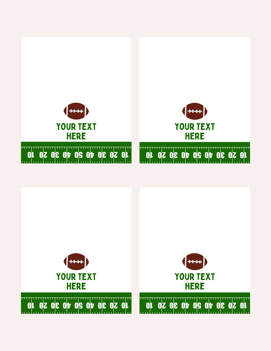 DIGITAL DOWNLOAD ONLY Editable Football Themed Food Label Tents ...