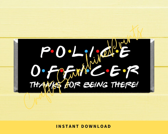 INSTANT DOWNLOAD Friends Themed Police Officer Chocolate Bar Wrappers ...